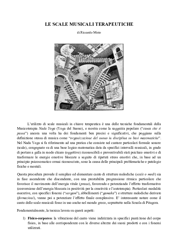 (DOC) LE SCALE MUSICALI TERAPEUTICHE