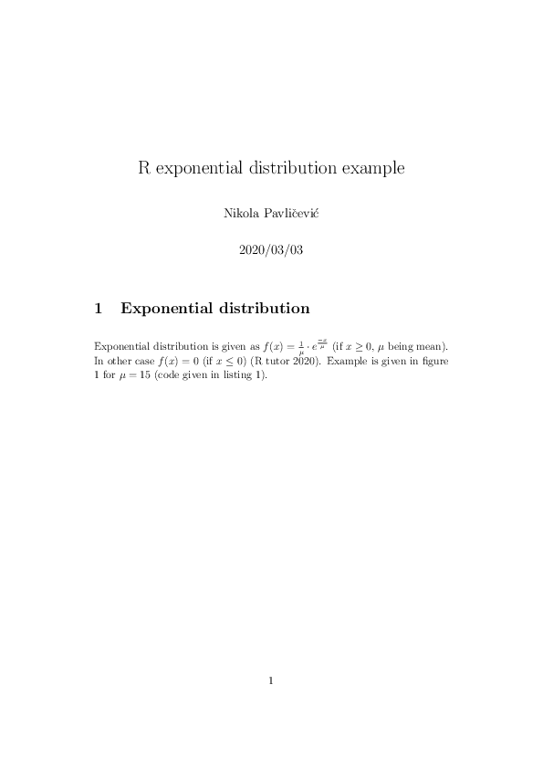 (PDF) R exponential distribution example