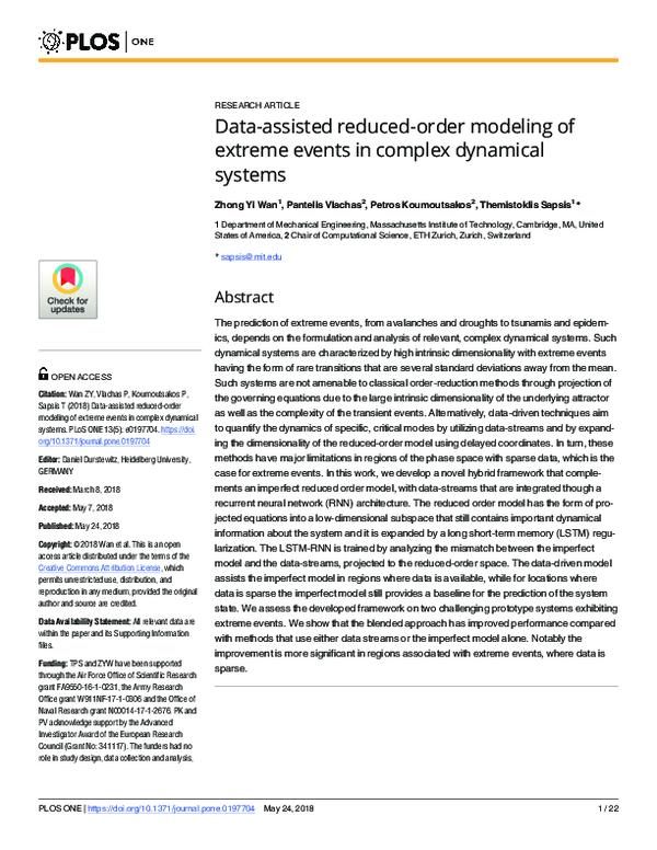(PDF) Data-assisted reduced-order modeling of extreme events in complex dynamical systems