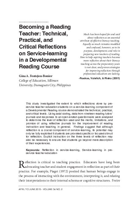 (PDF) Becoming a Reading Teacher: Technical, Practical, and Critical ...