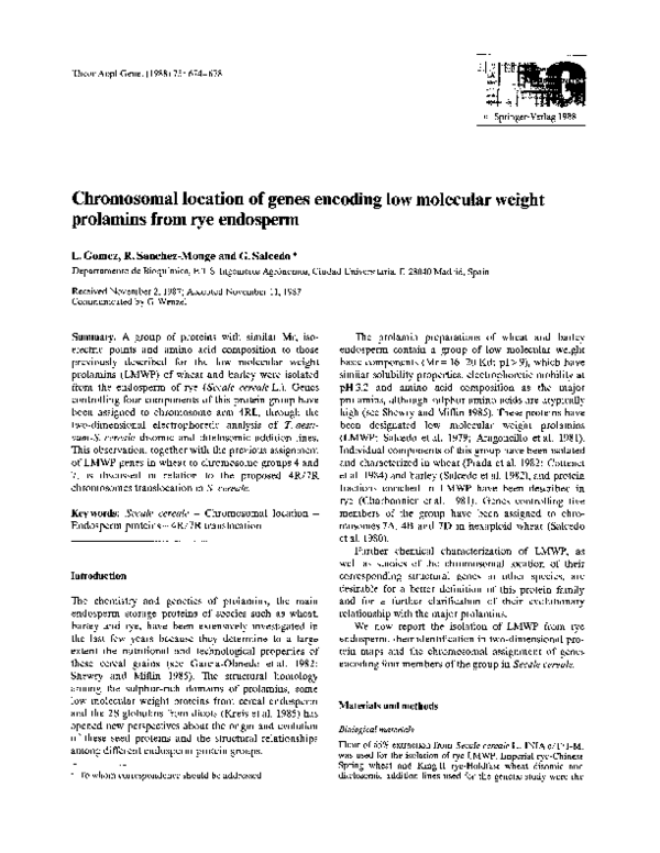 (PDF) Chromosomal location of genes encoding low molecular weight ...