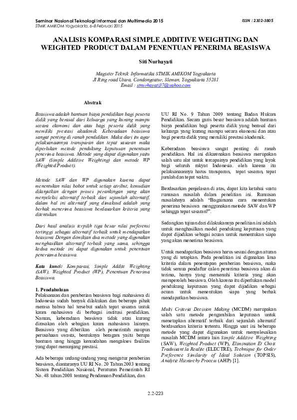 (PDF) Seminar Nasional Teknologi Informasi dan Multimedia 2015 ANALISIS ...
