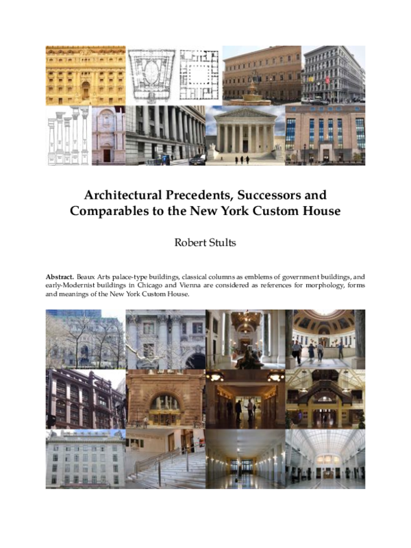 (PDF) Architectural Precedents, Successors and Comparables to the New ...