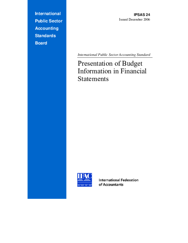 (PDF) International Public Sector Accounting Standards Board IPSAS 24 ...