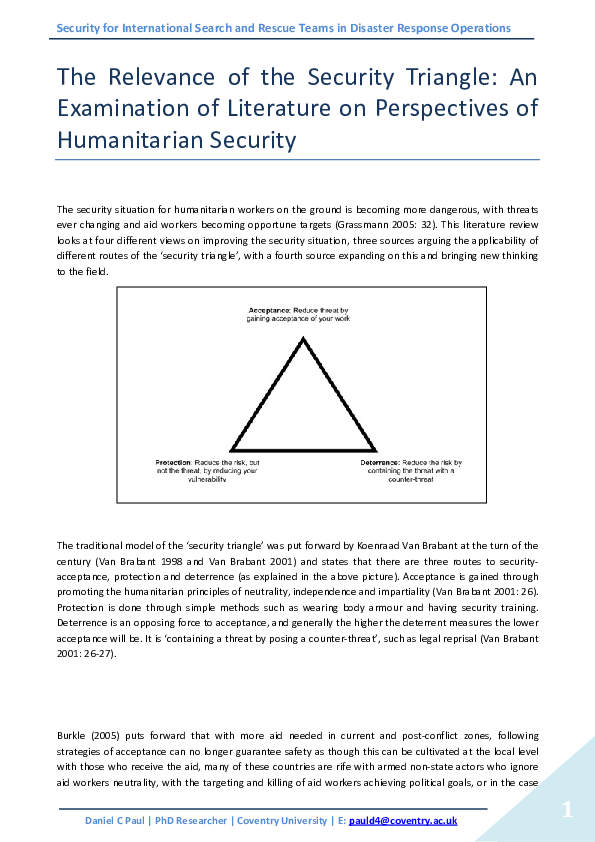 (PDF) Relevance of the Security Triangle
