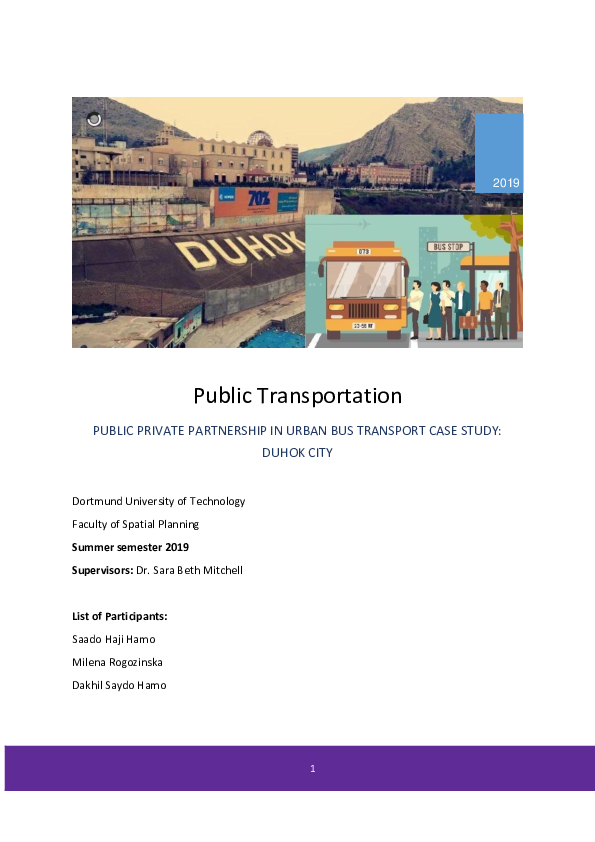 (PDF) Public Transportation PUBLIC PRIVATE PARTNERSHIP IN URBAN BUS ...