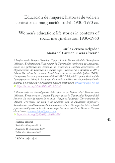 (PDF) Educación de mujeres: historias de vida en contextos de ...