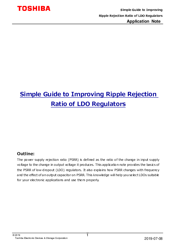 (PDF) Simple Guide to Improving Ripple Rejection Ratio of LDO ...