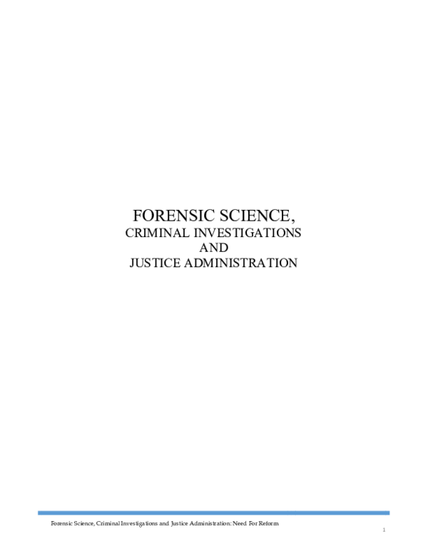 (PDF) Forensic Science, Criminal Investigations and Justice ...