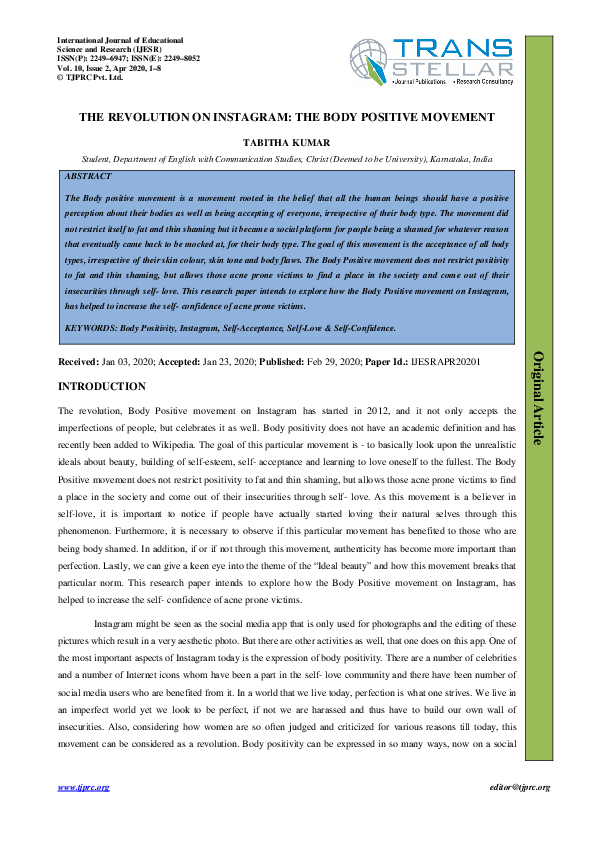 (PDF) THE REVOLUTION ON INSTAGRAM: THE BODY POSITIVE MOVEMENT