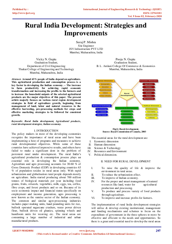 (PDF) IJERT-Rural India Development: Strategies and Improvements | IJERT Journal - Academia.edu
