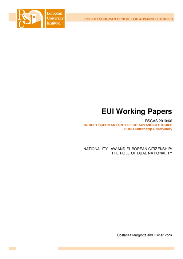 (PDF) Nationality Law and European Citizenship: The Role of Dual ...