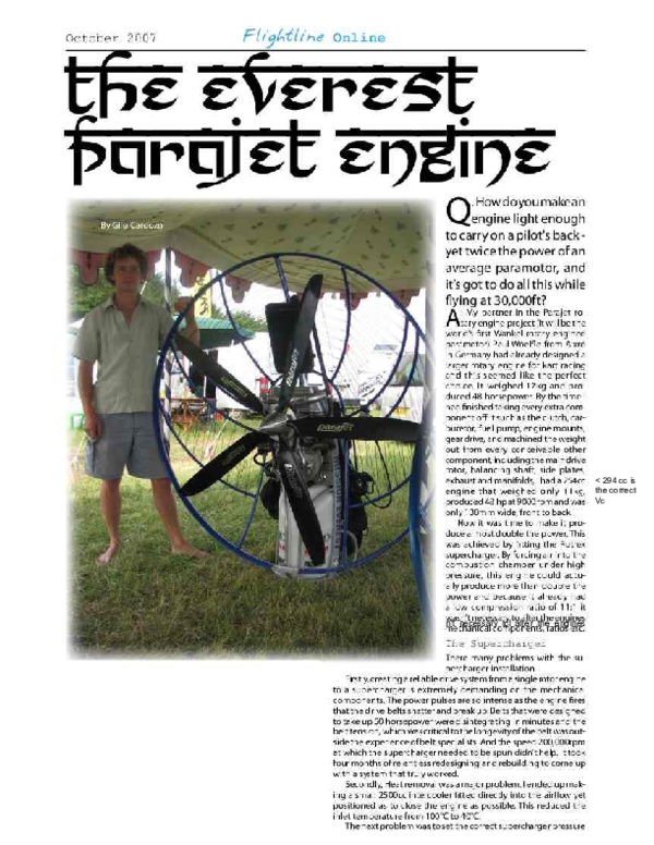 (PDF) The Everest Parajet Engine / Everest Parajet Engines - The ...