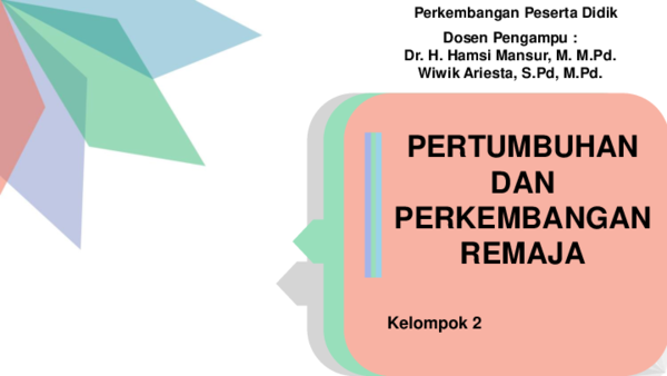 (PPT) PowerPoint Pertumbuhan dan Perkembangan Remaja