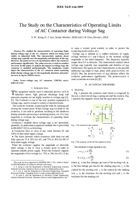 (PDF) The Study on the Characteristics of Operating Limits of AC ...