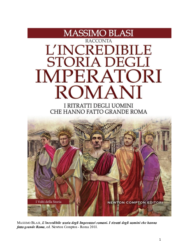 (PDF) MASSIMO BLASI, L'incredibile storia degli Imperatori romani. I ...