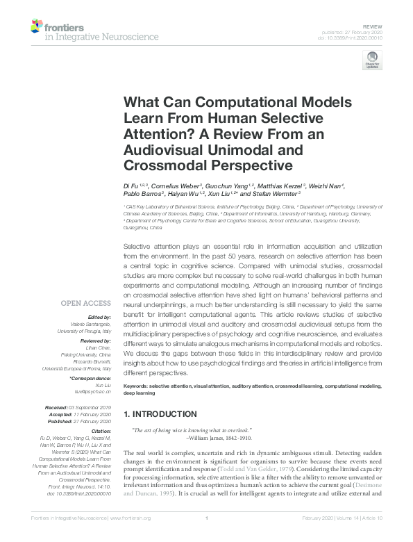 Pdf What Can Computational Models Learn From Human Selective