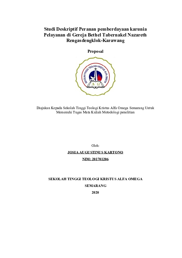 (DOC) Cover proposal | Josia Ak - Academia.edu