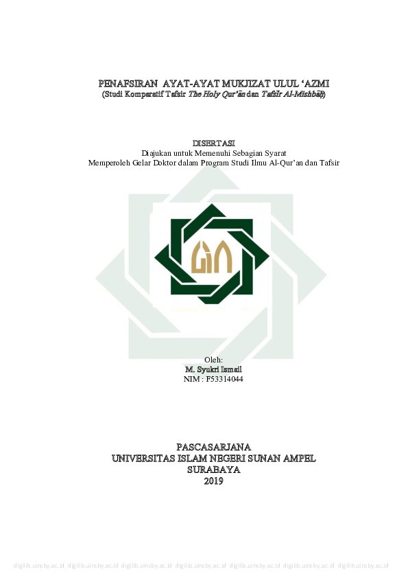 (PDF) PENAFSIRAN AYAT-AYAT MUKJIZAT ULUL ‘AZMI (Studi Komparatif Tafsir ...