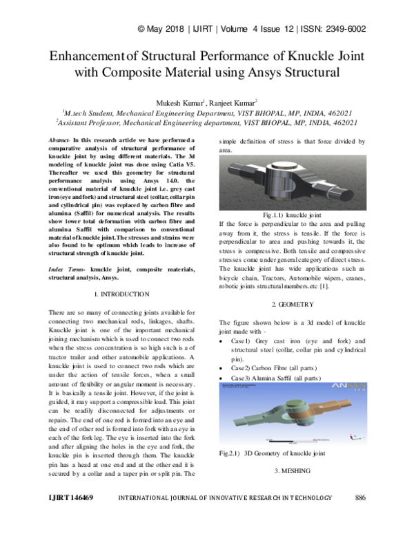 (PDF) Enhancement of Structural Performance of Knuckle Joint with ...