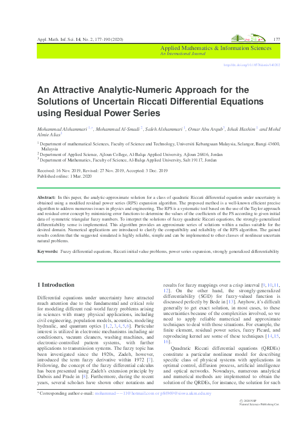 (PDF) An Attractive Analytic-Numeric Approach for the Solutions of Uncertain Riccati ...