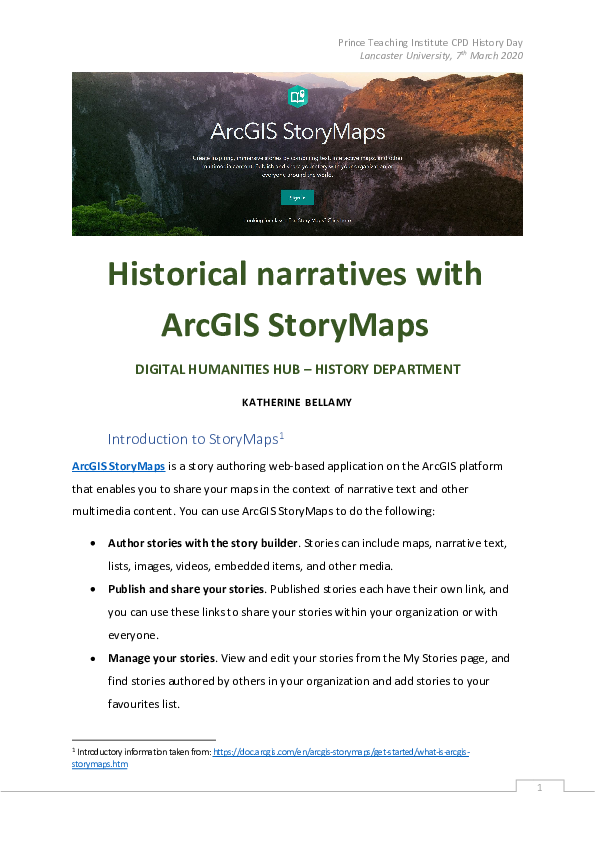 (PDF) Historical Narratives with ArcGIS StoryMaps