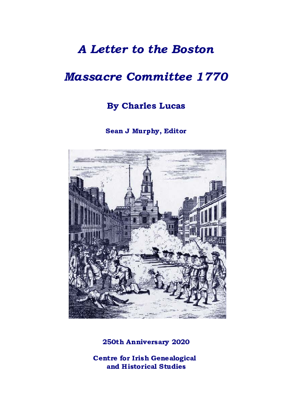 (PDF) Charles Lucas, A Letter to the Boston Massacre Committee 1770