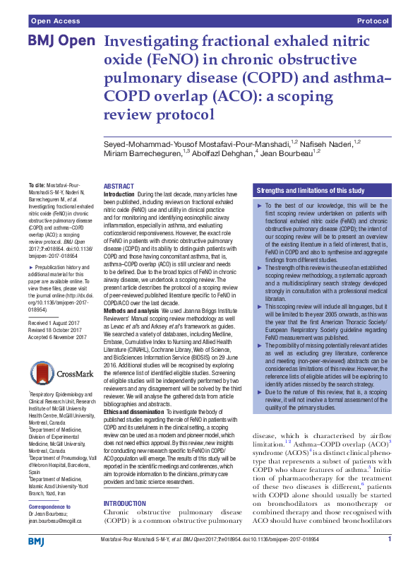 (PDF) Investigating fractional exhaled nitric oxide (FeNO) in chronic ...