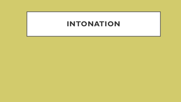 (PPT) INTONATION