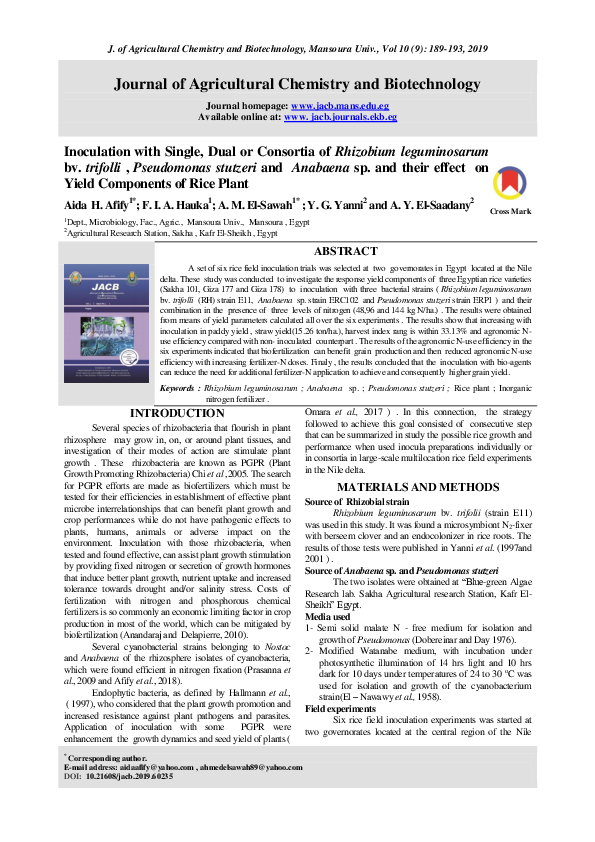 (PDF) Inoculation with Single, Dual or Consortia of Rhizobium ...