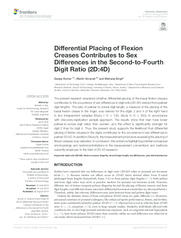 (PDF) Differential Placing of Flexion Creases Contributes to Sex ...