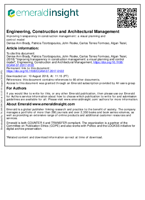 (PDF) Improving transparency in construction management: a visual ...