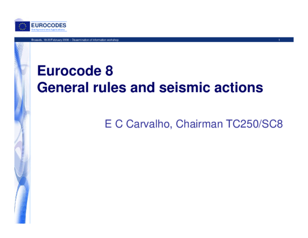 (PDF) EUROCODES Background and Applications Eurocode 8 General rules ...