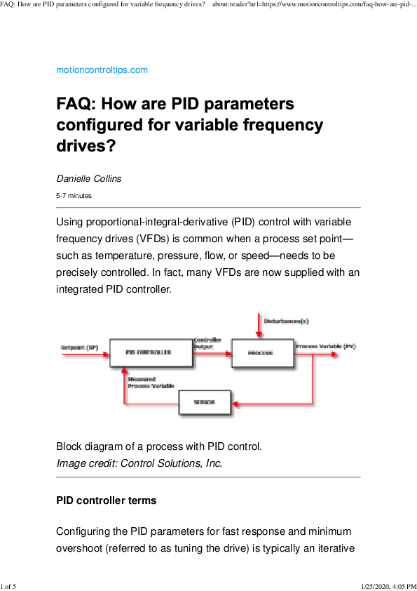 (PDF) FAQ How are PID parameters configured for variable frequency drives