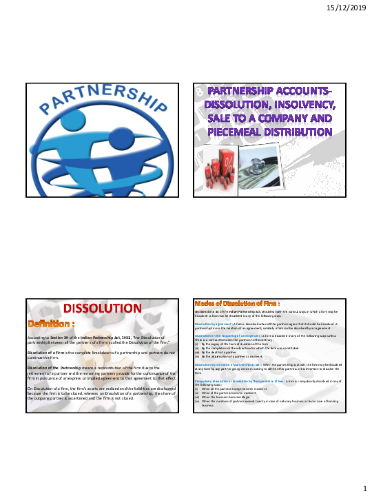 (PDF) Partnership and piecemeal distribution