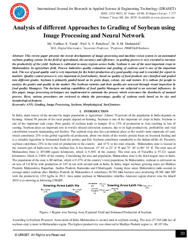 (PDF) Analysis of different Approaches to Grading of Soybean using ...