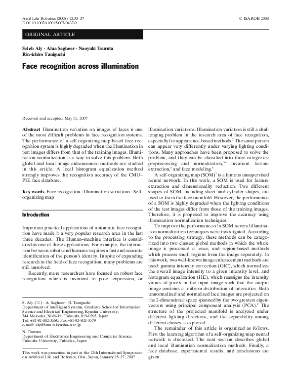 Pdf Face Recognition Across Illumination