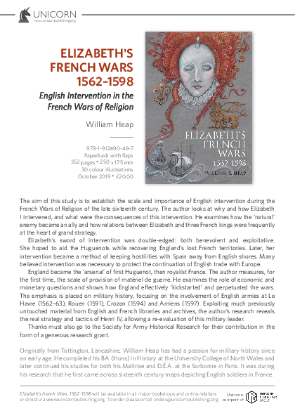 (PDF) Elizabeth's French Wars 1562-1598 flyer