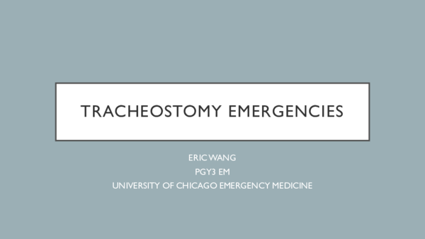 (PPT) Trach emergencies