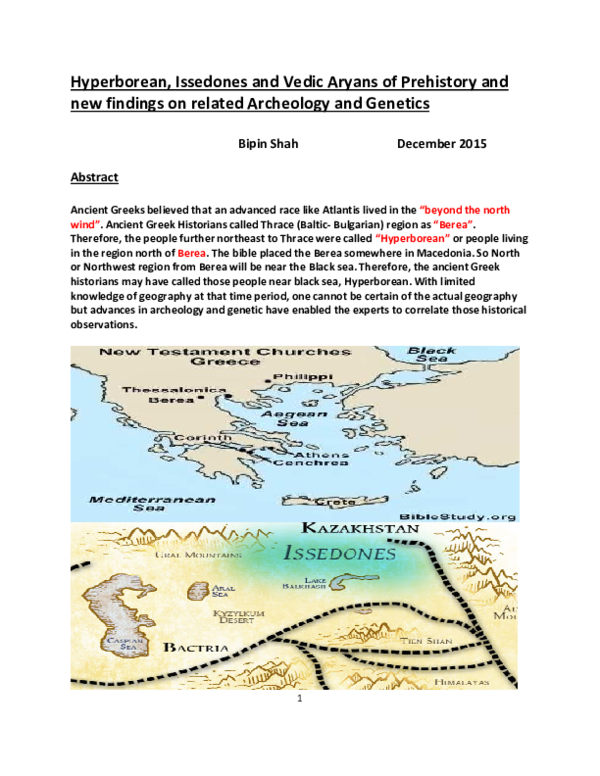 (PDF) Hyperborean, Issedones and Vedic Aryans of Prehistory and new ...