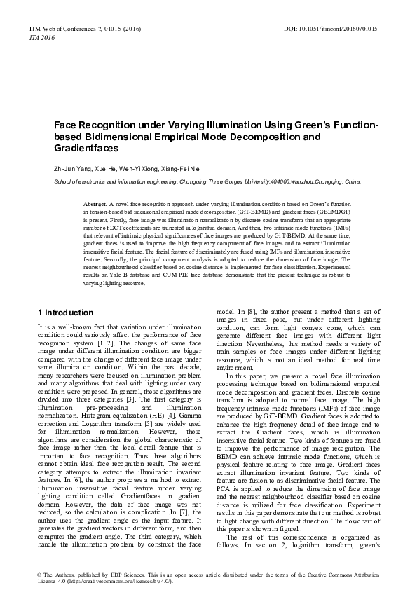 Pdf Face Recognition Under Varying Illumination Using Mahalanobis Self Organizing Map