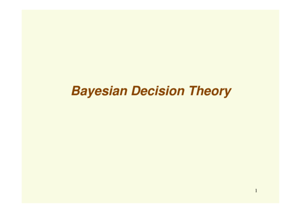 (PDF) Bayesian Decision Theory