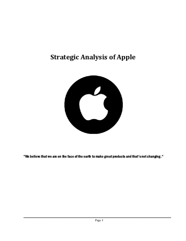 (PDF) Strategic Analysis of Apple