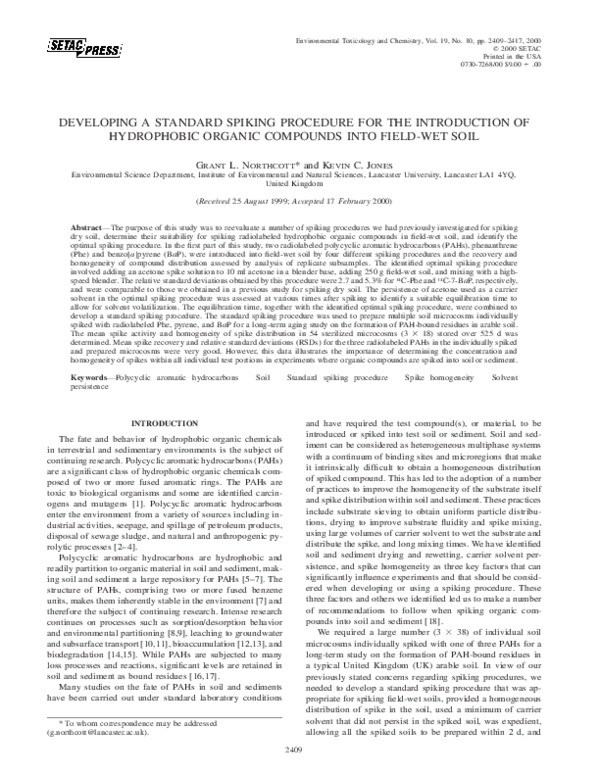(PDF) Developing a standard spiking procedure for the introduction of ...