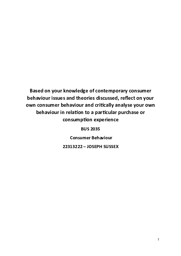 (DOC) consumer behaviour report