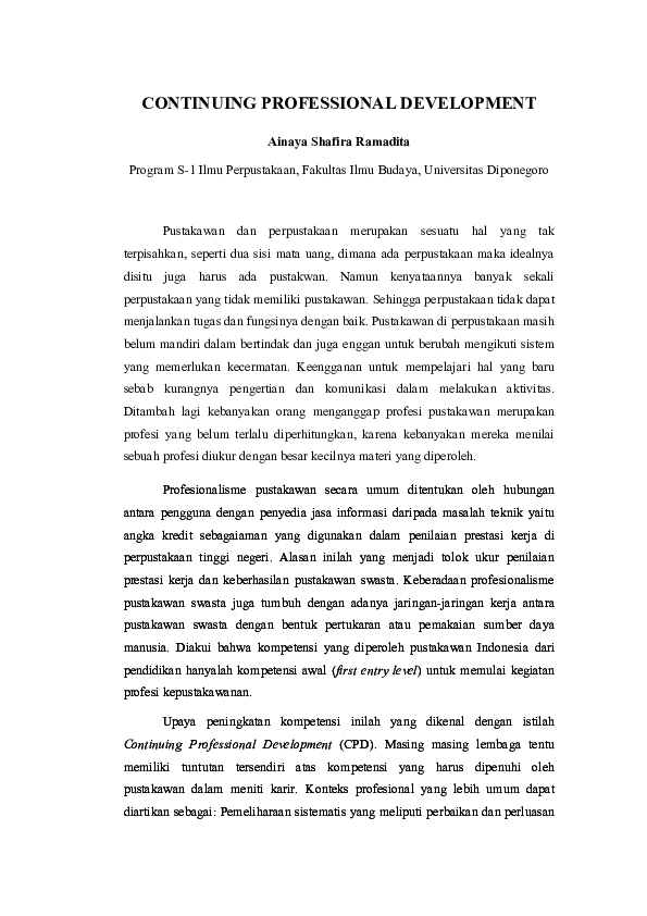 (DOC) CONTINUING PROFESSIONAL DEVELOPMENT