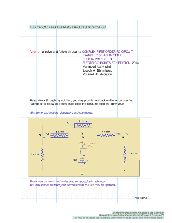 (PDF) Complex RC Circuit: Small 1st Order Circuit.