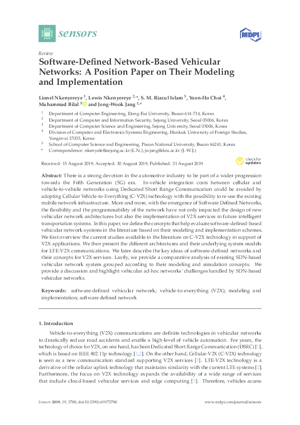 (PDF) Software-Defined Network-Based Vehicular Networks: A Position Paper on Their Modeling and ...