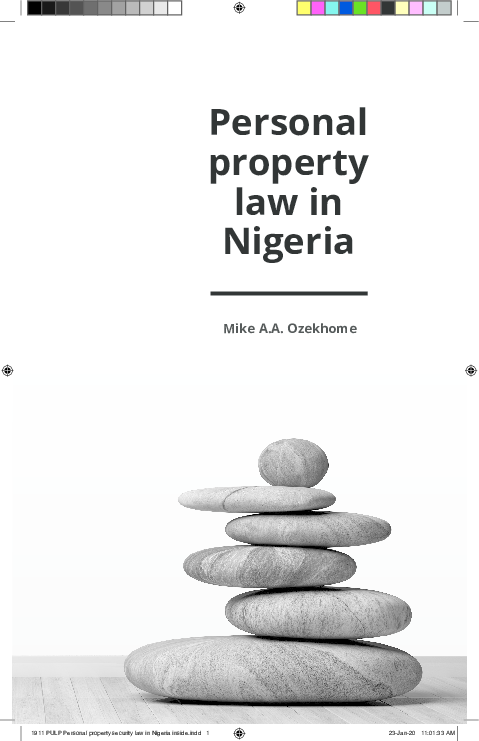 (PDF) Personal property law in Nigeria by Mike A.A. Ozekhome 2020