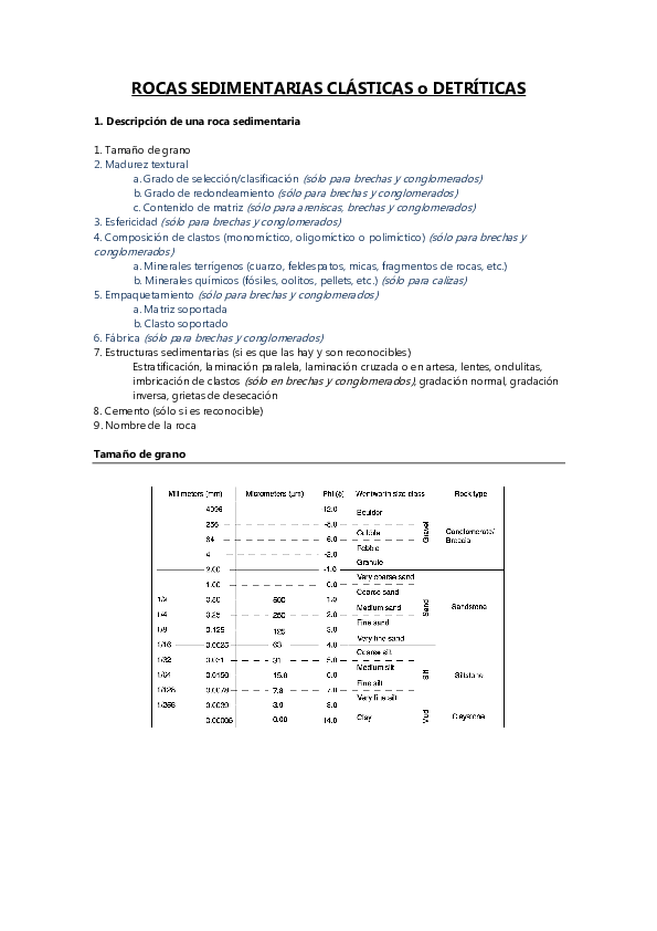(PDF) ROCAS SEDIMENTARIAS CLÁSTICAS o DETRÍTICAS